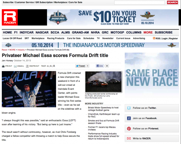 [RD 7 Coverage] Racer – Privateer Michael Essa scores Formula Drift ...