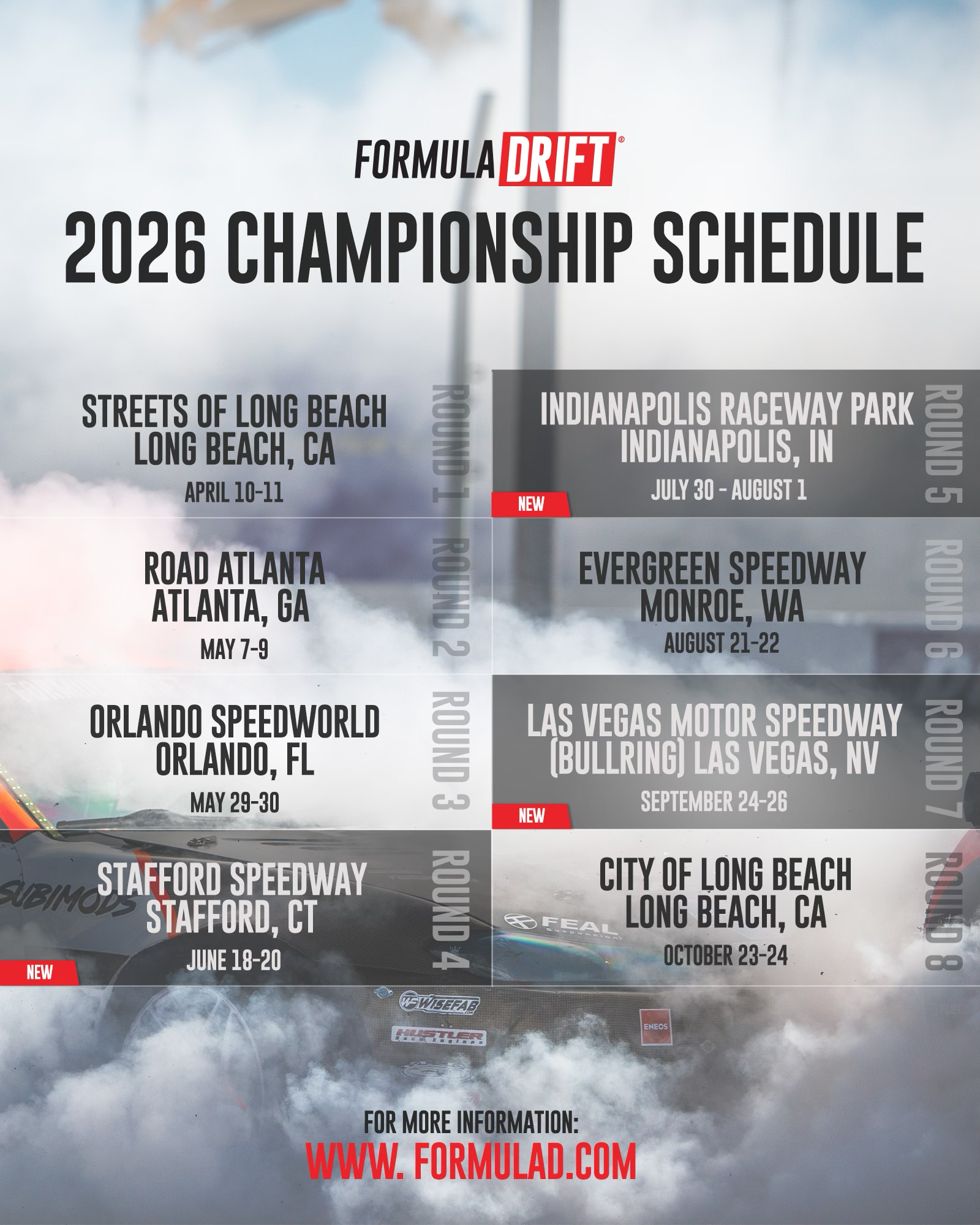FORMULA DRIFT REVEALS RADICAL VENUE CHANGES IN ITS 2026 COMPETITION ...